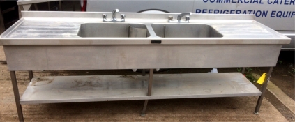 Double Bowl Double Drainer 2400mm